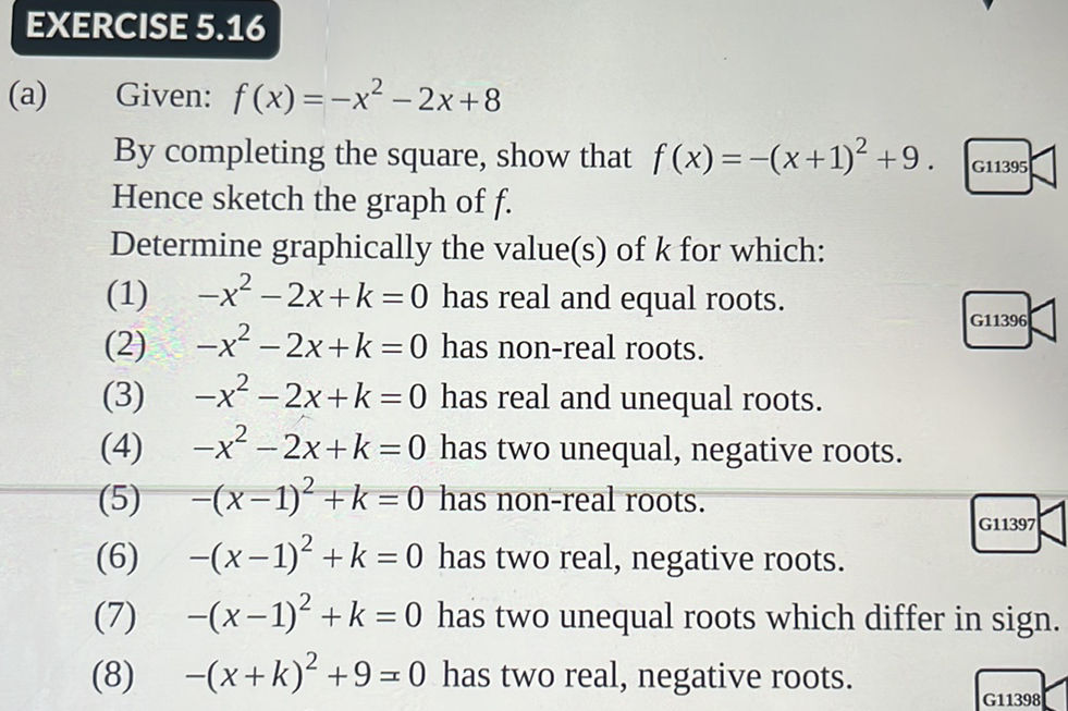 Given: $f(x) = -x^2 - 2x + 8$ By completing | StudyX