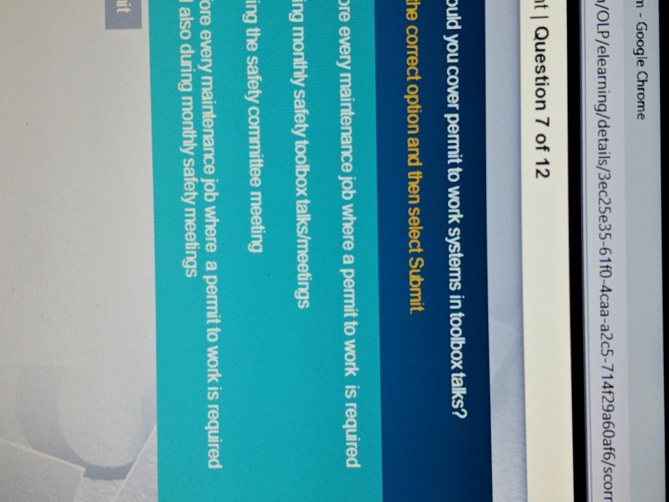 Would you cover permit to work systems in | StudyX