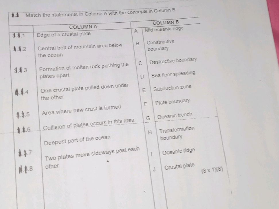 Match the statements in Column A with the | StudyX