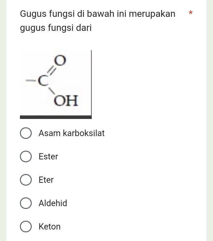 Gugus fungsi di bawah ini merupakan gugus | StudyX