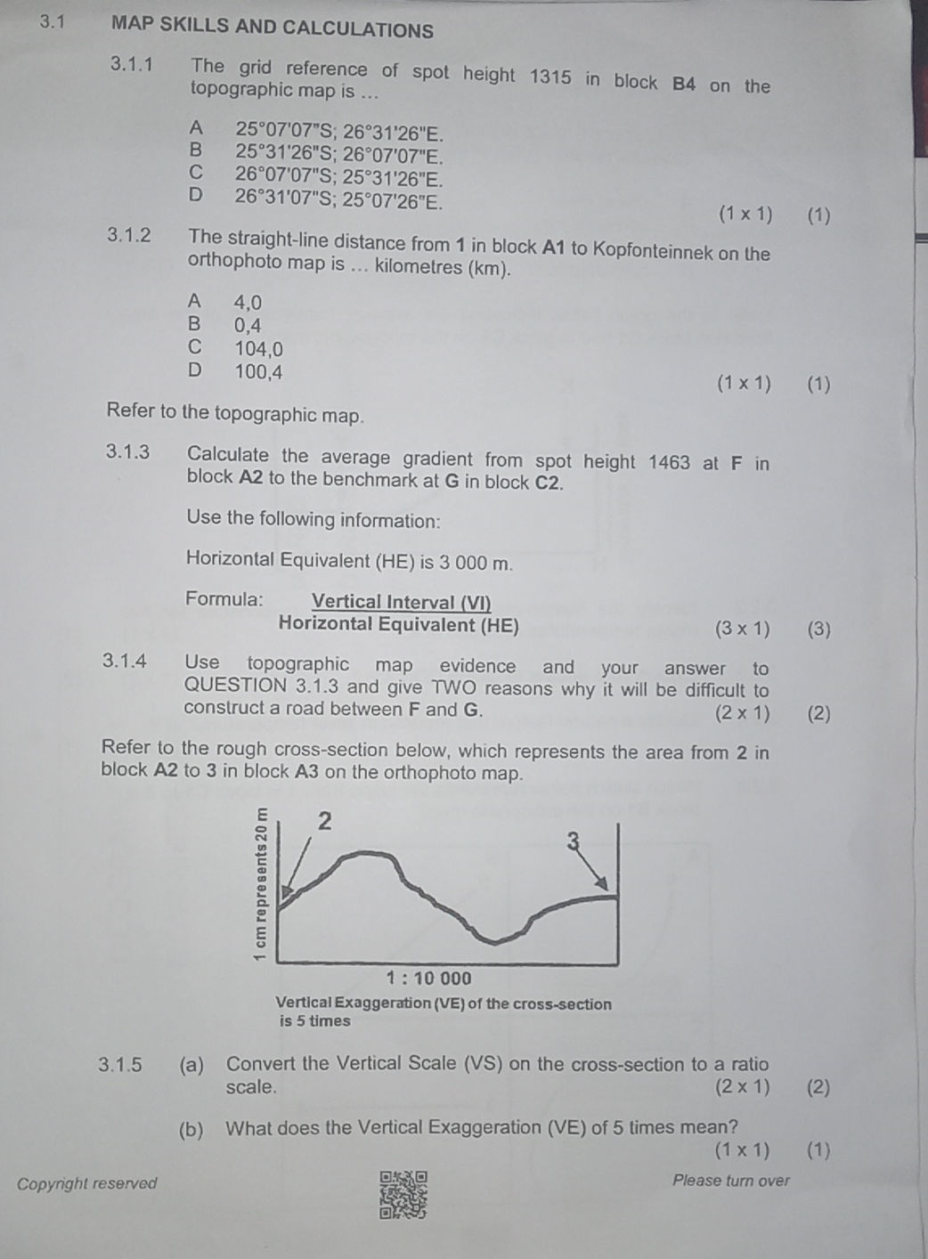 3.1 MAP SKILLS AND CALCULATIONS 3.1.1 The | StudyX