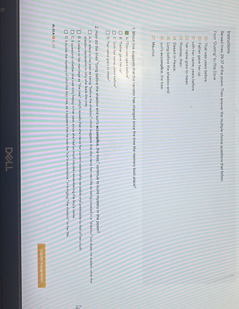 Instructions Reread lines 29-37 of the poem. | StudyX