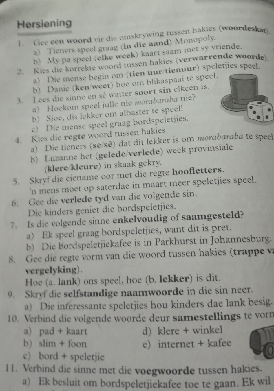 1. Gee een woord vir die omskrywing tussen | StudyX