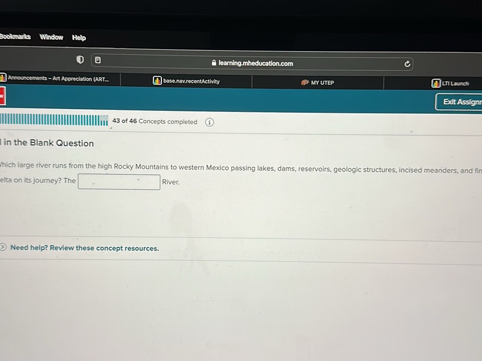 Fill in the Blank Question Which large | StudyX