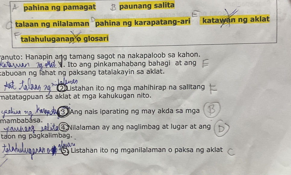 Panuto: Hanapin ang tamang sagot na | StudyX