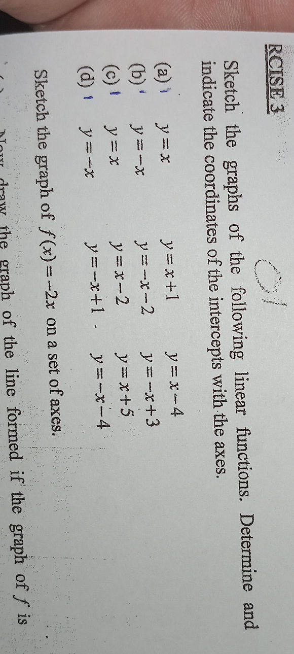 Sketch the graphs of the following linear | StudyX