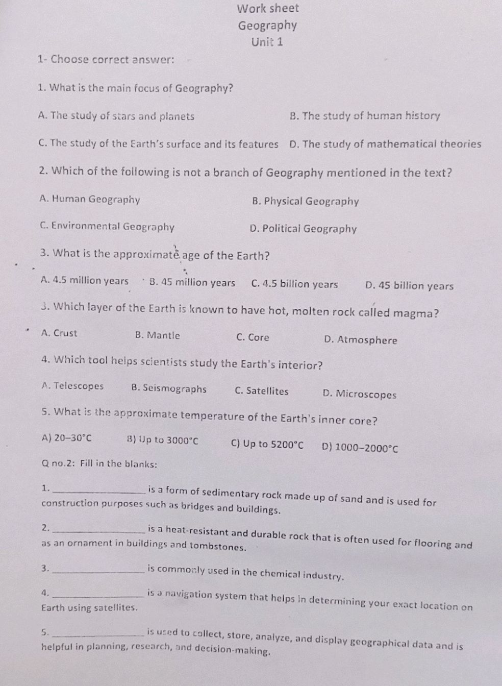 1- Choose correct answer: 1. What is the | StudyX