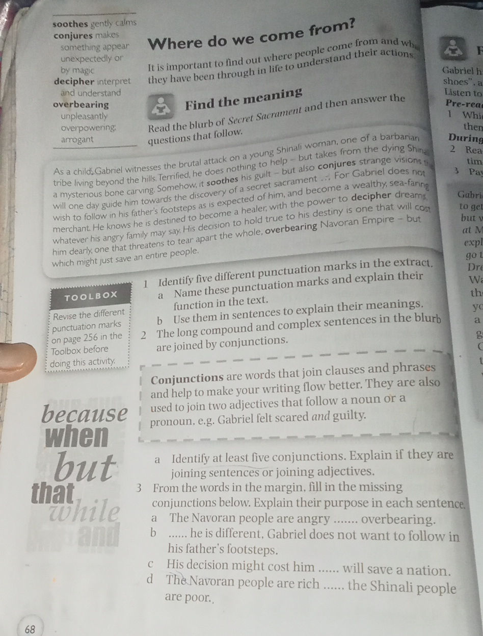 1. Identify five different punctuation marks | StudyX