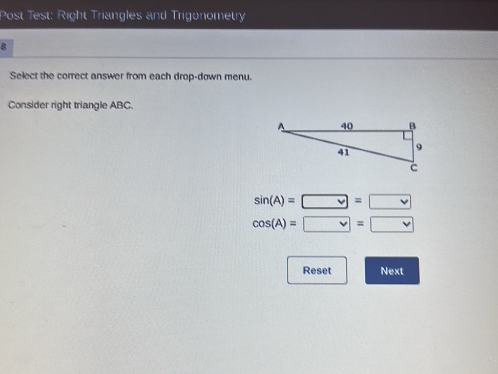 Consider right triangle ABC. ``` | StudyX
