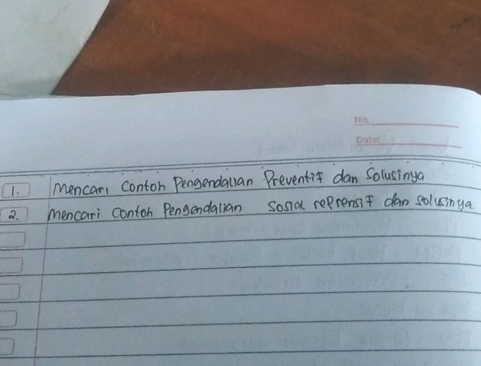 1. Mencari Contoh Pengendalian Preventif dan | StudyX