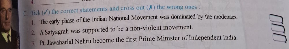 C. Tick ( ) the correct statements and cross | StudyX