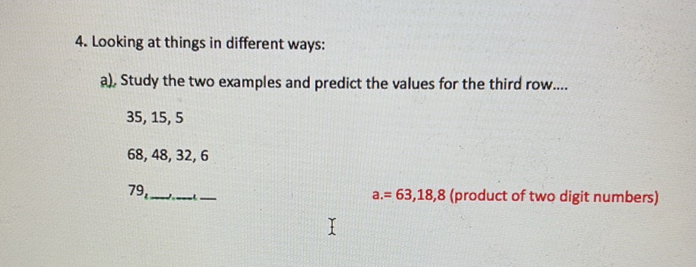 4. Looking at things in different ways: a). | StudyX