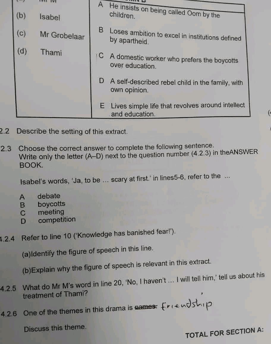 2.2 Describe the setting of this extract. | StudyX
