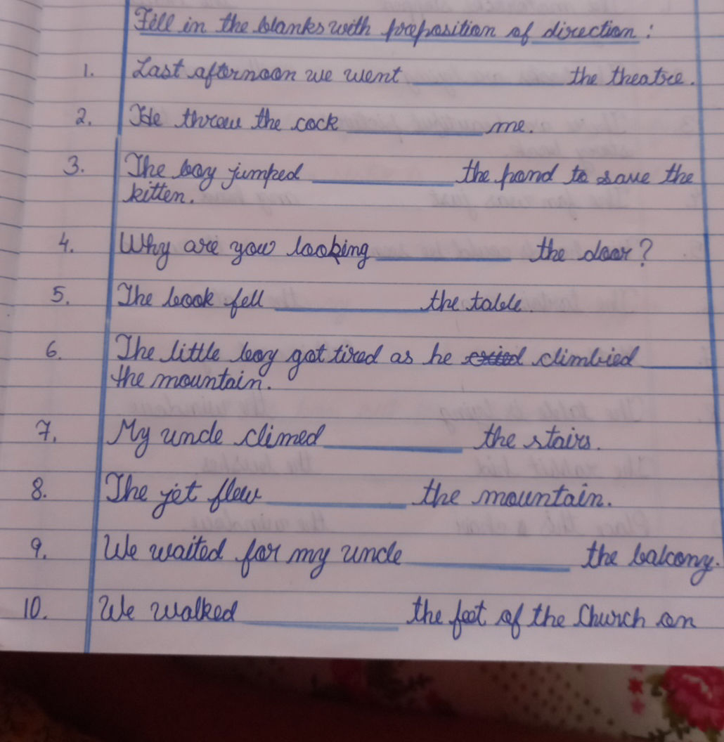 Fill in the blanks with preposition of | StudyX