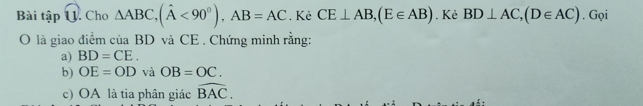 Bài tập 11. Cho $ ABC, ( {A}