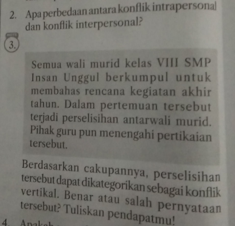 2. Apa perbedaan antara konflik | StudyX