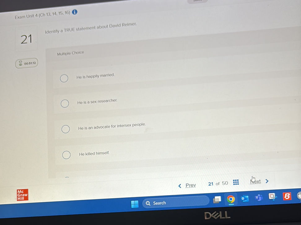 Identify a TRUE statement about David | StudyX