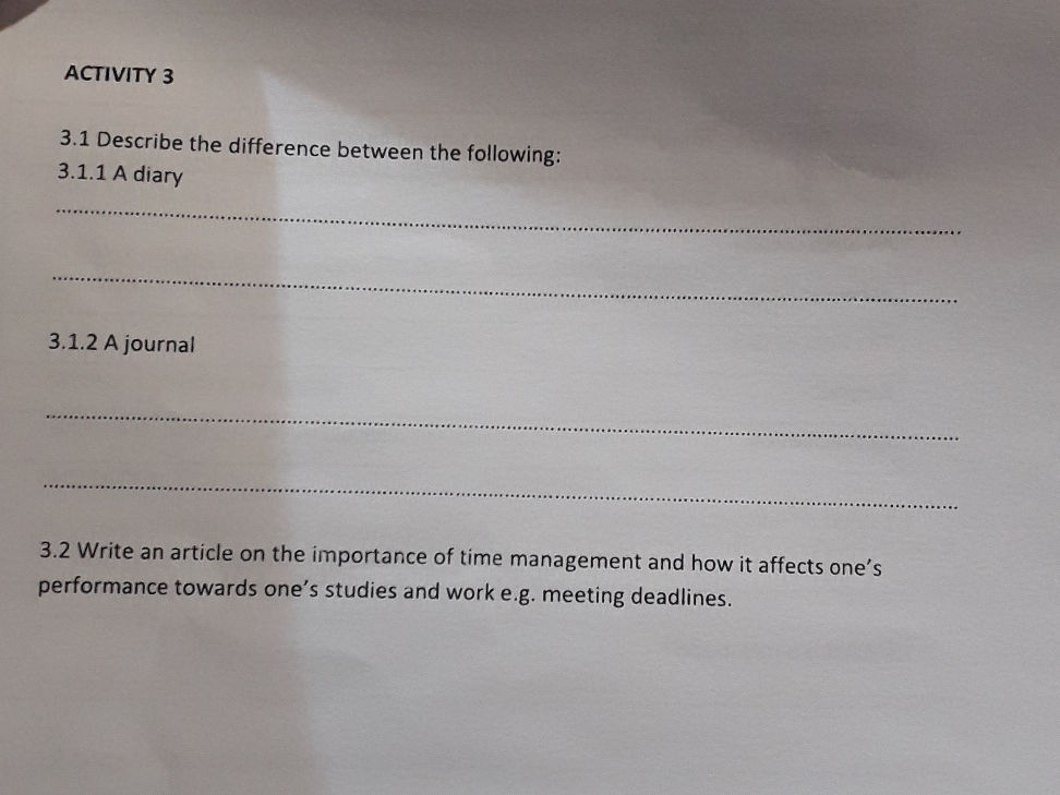 3.1 Describe the difference between the | StudyX