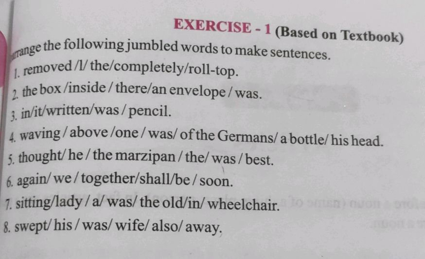 Arrange the following jumbled words to make | StudyX
