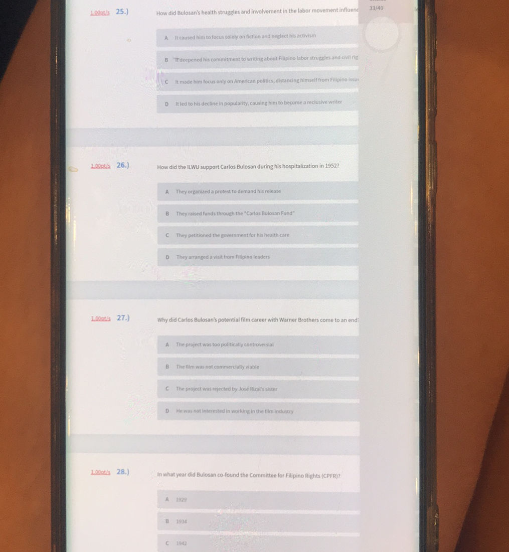 25.) How did Bulosan's health struggles and | StudyX