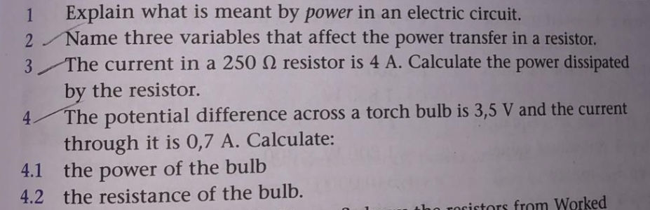 1 Explain what is meant by power in an | StudyX