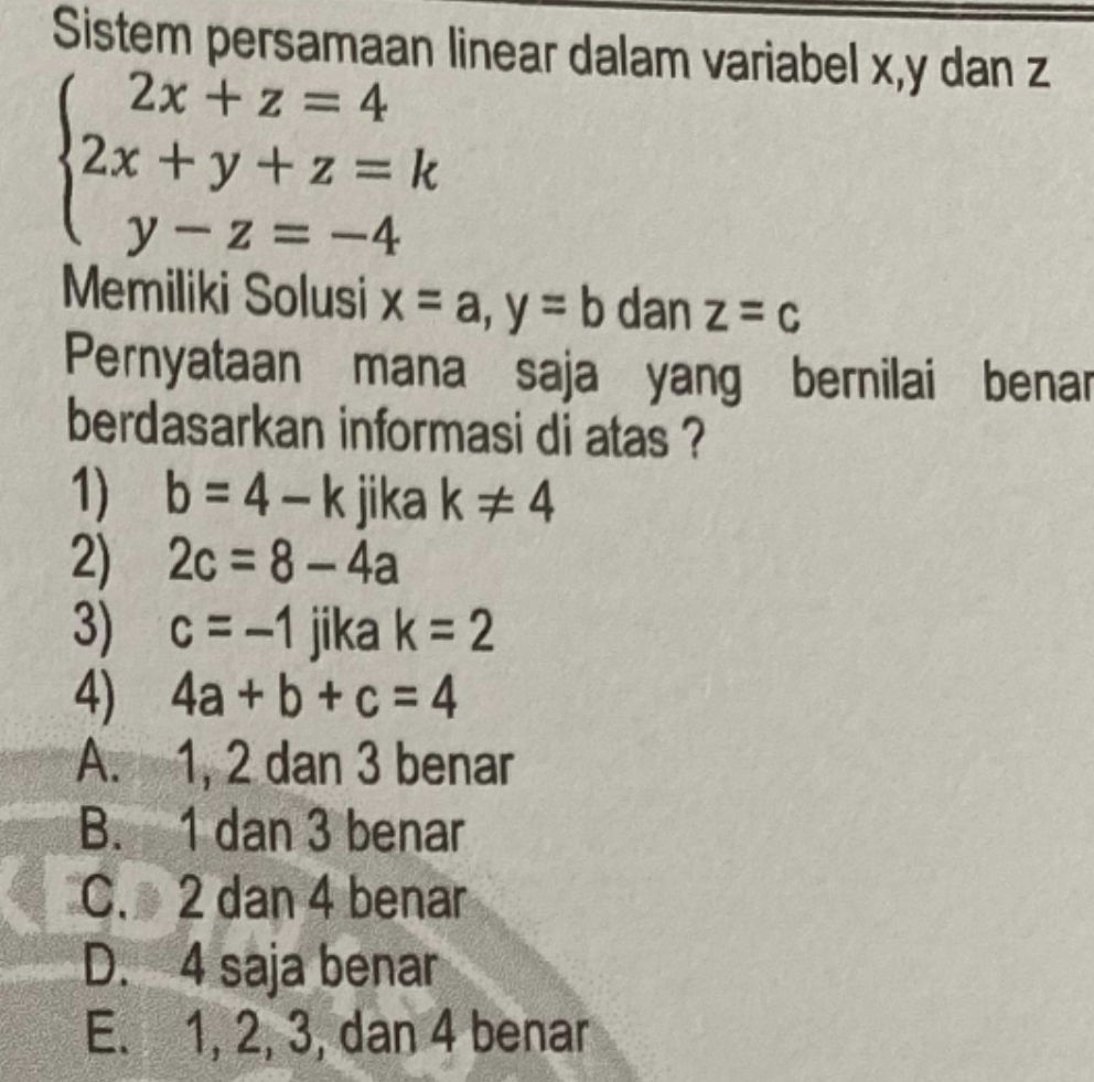 Sistem persamaan linear dalam variabel x, y | StudyX