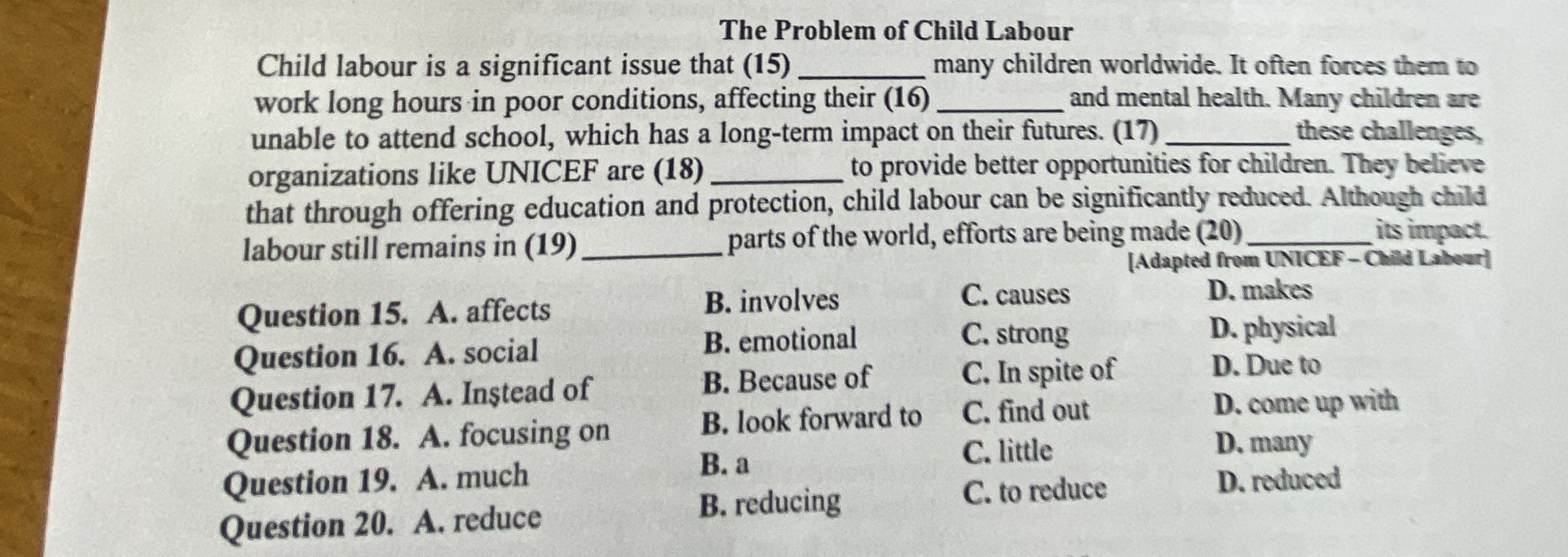 Child labour is a significant issue that | StudyX