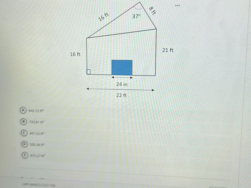 The image shows a composite shape with the | StudyX