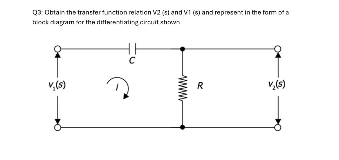 Q3: Obtain the transfer function relation V2 | StudyX