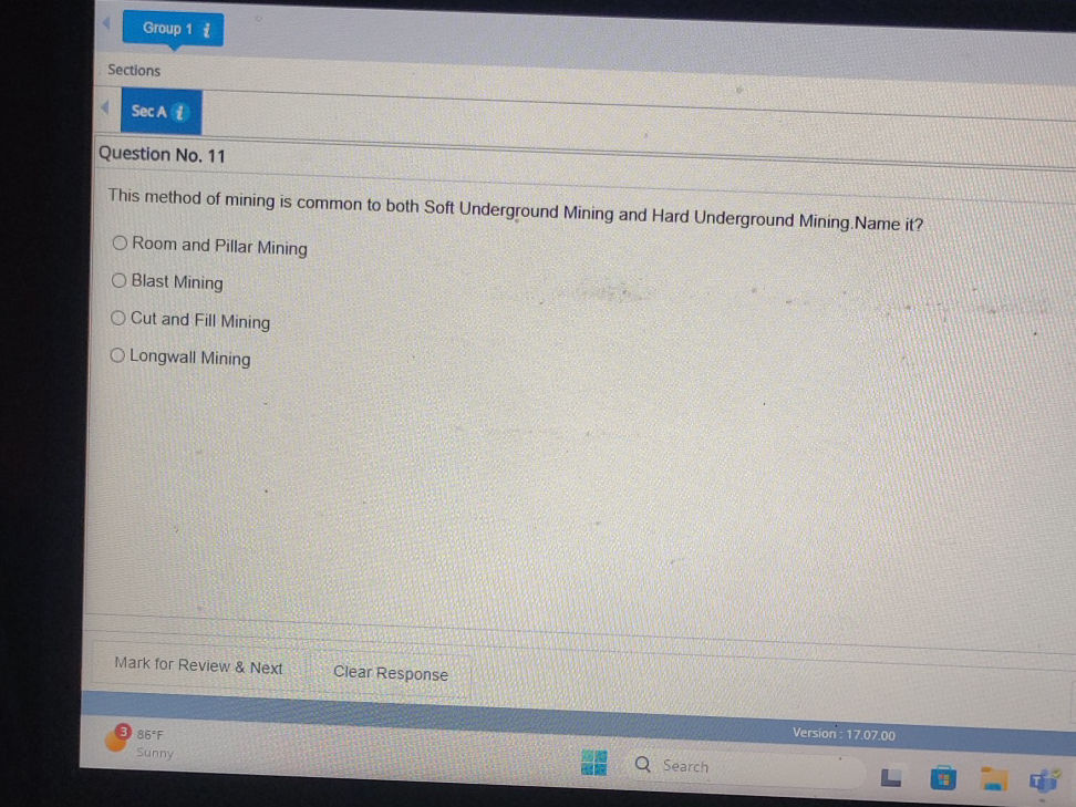 Question No. 11 This method of mining is | StudyX