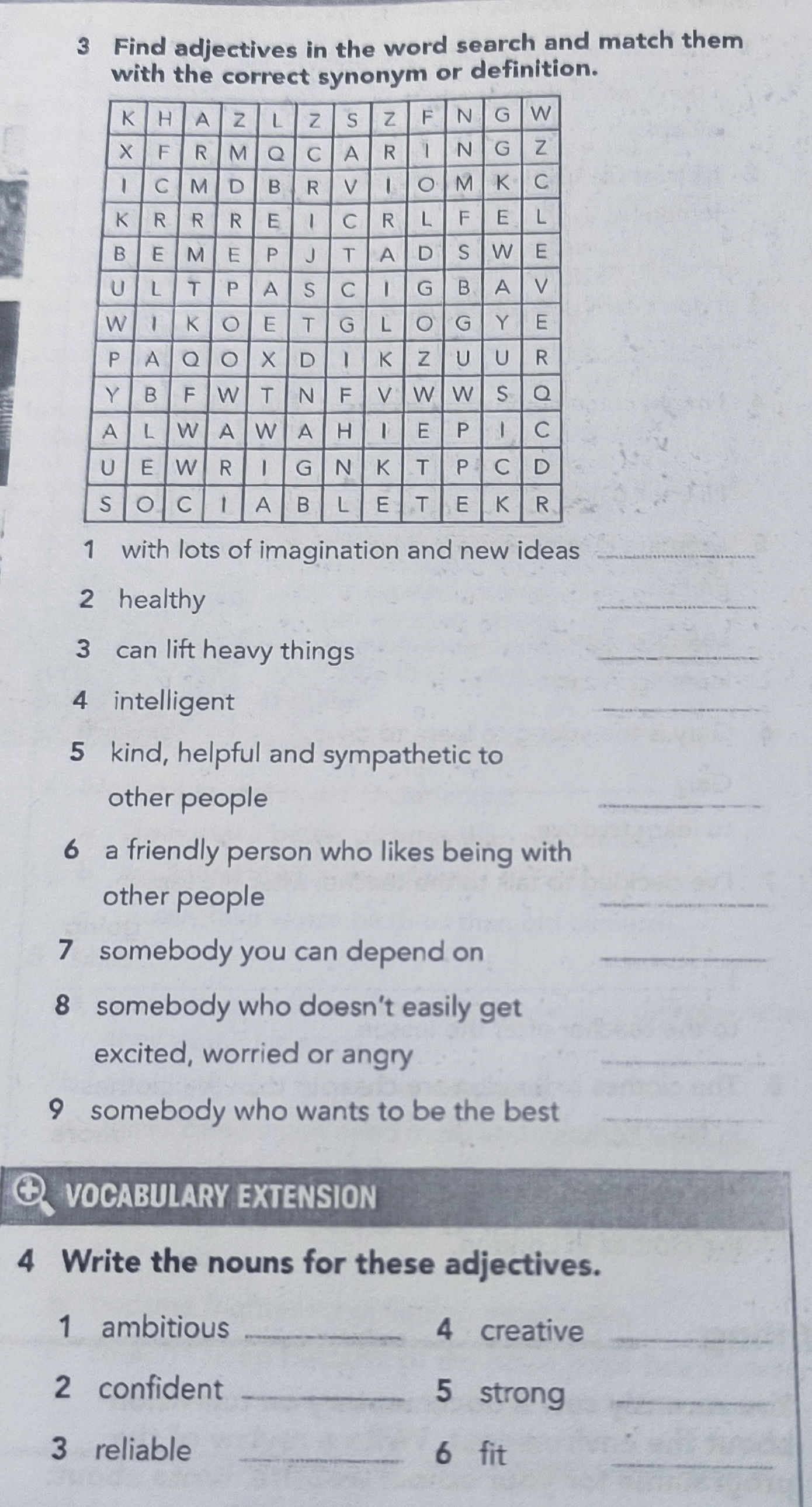 3 Find adjectives in the word search and | StudyX