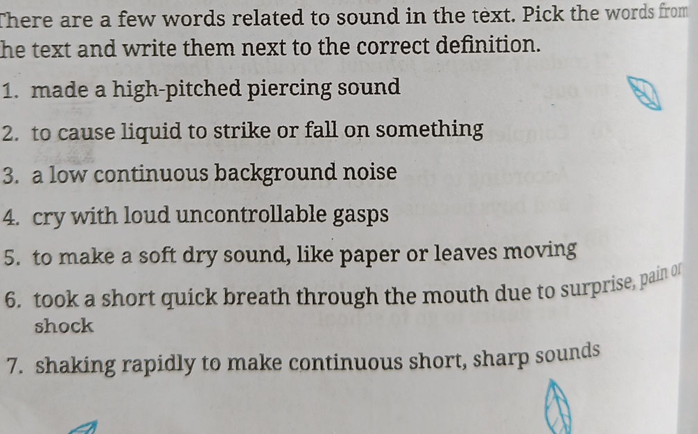 There are a few words related to sound in | StudyX