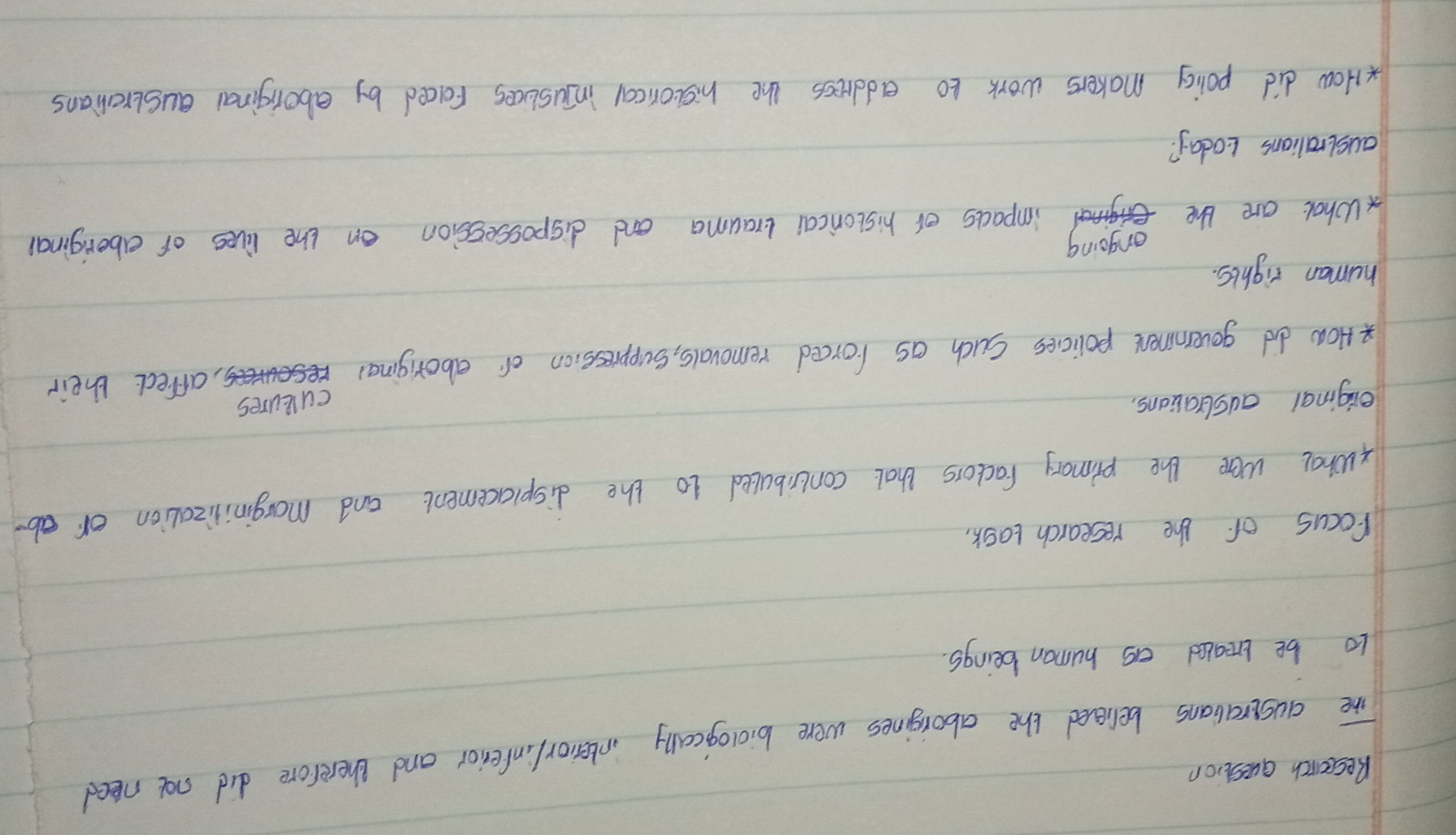 Research question The australians believed | StudyX