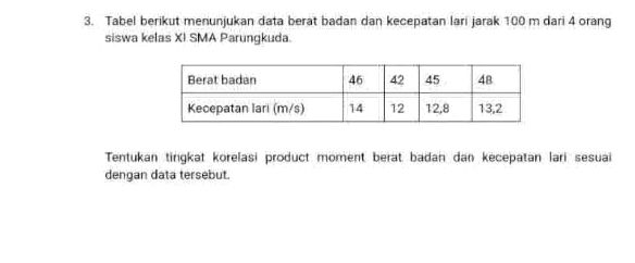 3. Tabel berikut menunjukan data berat badan | StudyX
