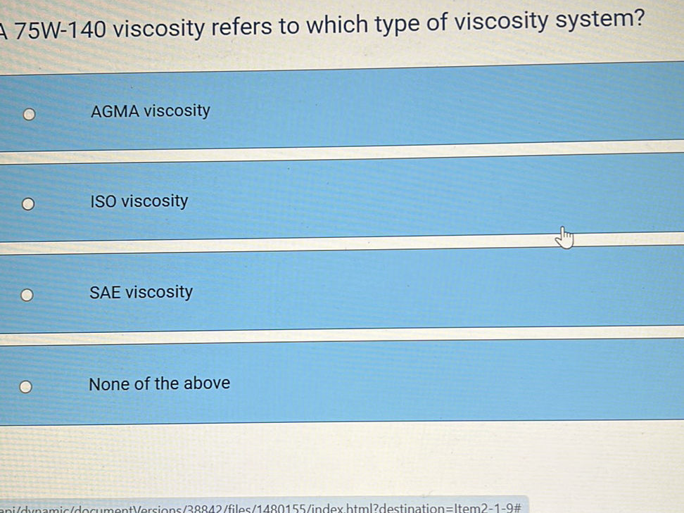 A 75W-140 viscosity refers to which type of | StudyX