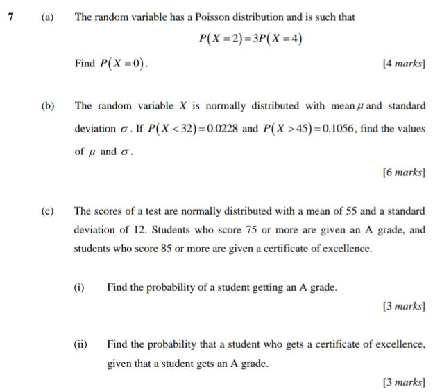 (a) The random variable has a Poisson | StudyX