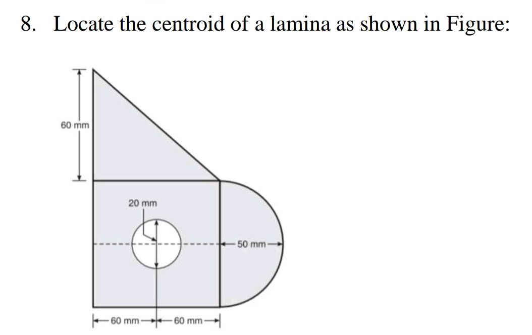 Locate the centroid of a lamina as shown in | StudyX