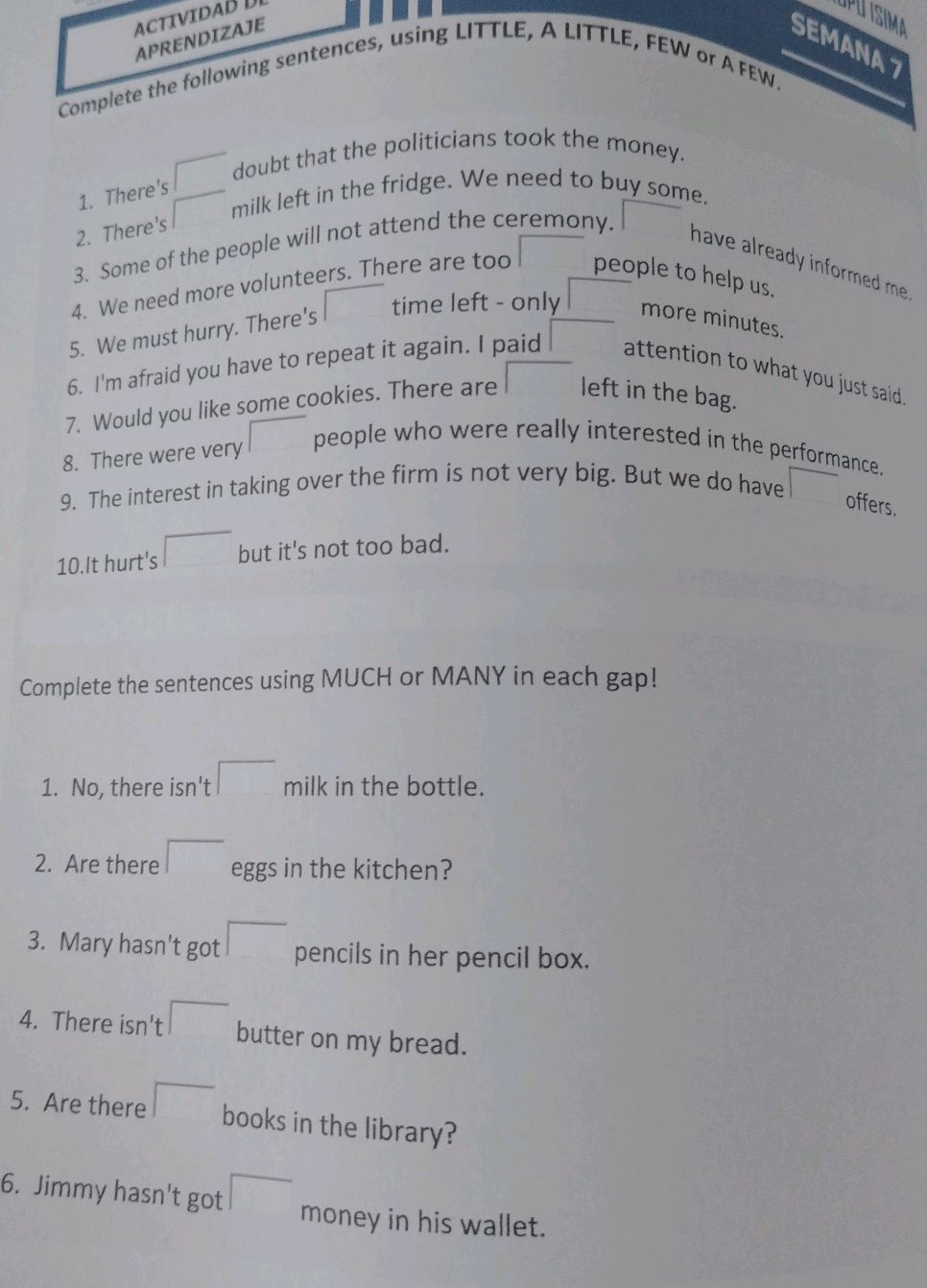 Complete the following sentences, using | StudyX