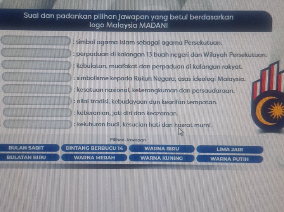 Suai dan padankan pilihan jawapan yang betul | StudyX