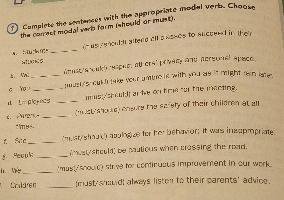 Complete the sentences with the appropriate | StudyX