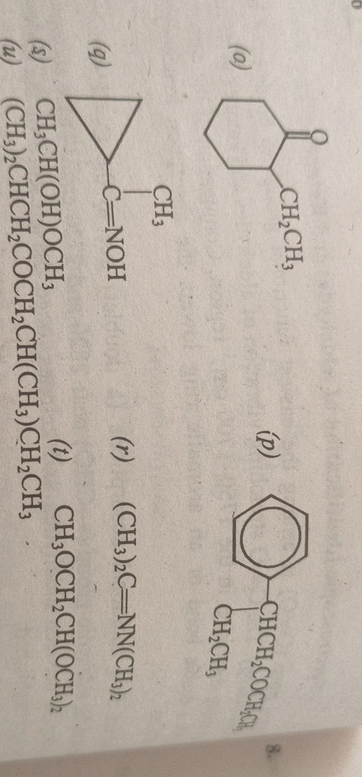 (p) (o) (q) (r) (CH3)2C=NN(CH3)2 (s) | StudyX