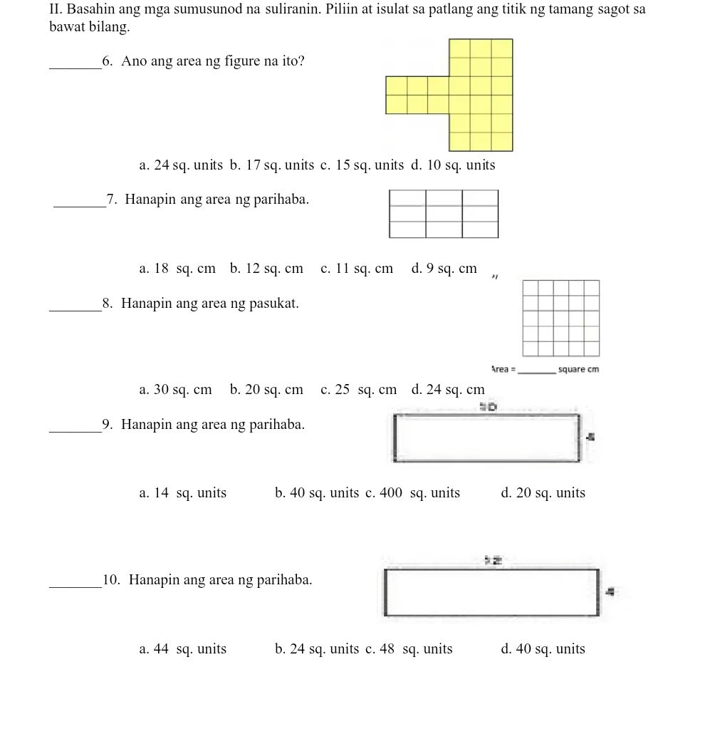6. Ano ang area ng figure na ito? a. 24 | StudyX