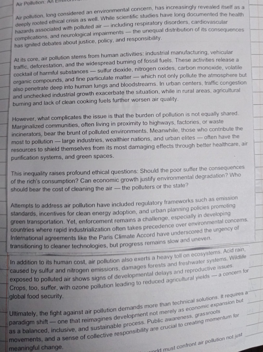 This inequality raises profound ethical | StudyX