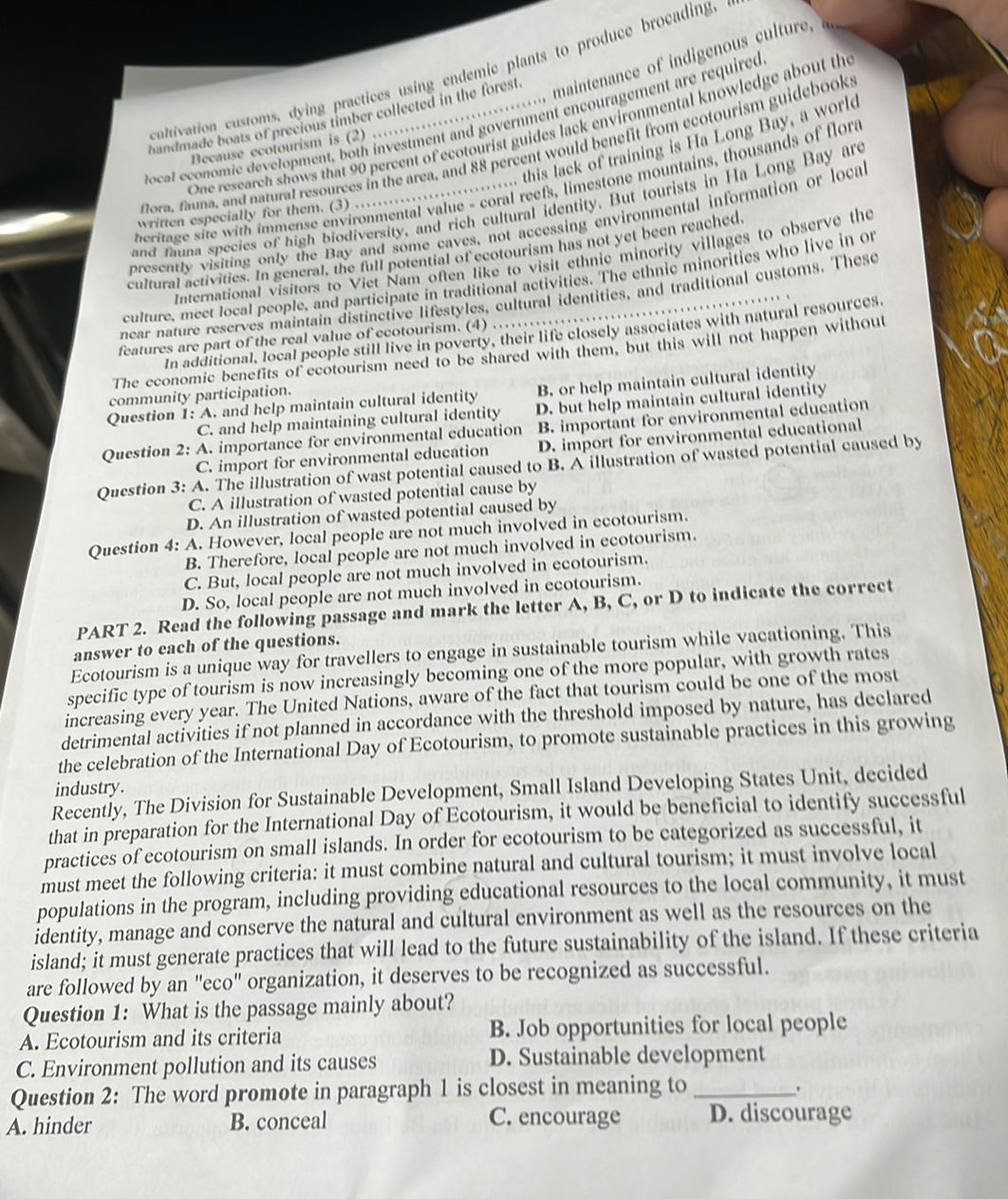 Question 1: What is the passage mainly | StudyX