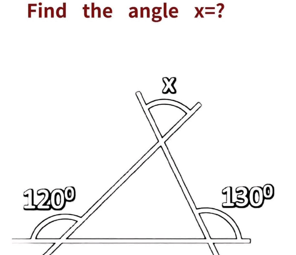 Find the angle x=? There is a diagram of a | StudyX