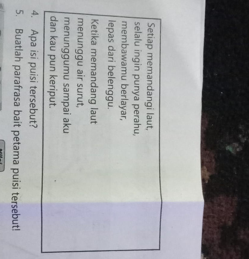 4. Apa isi puisi tersebut? 5. Buatlah | StudyX