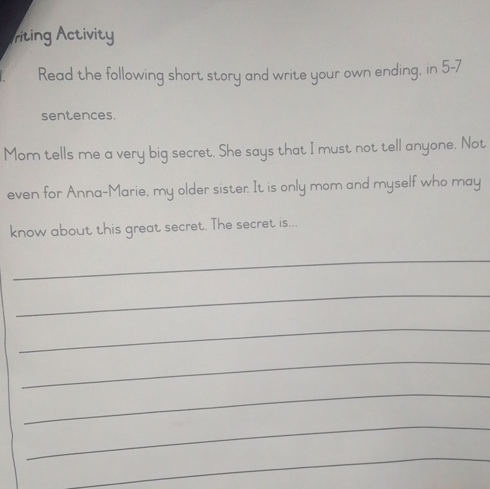 Read the following short story and write | StudyX