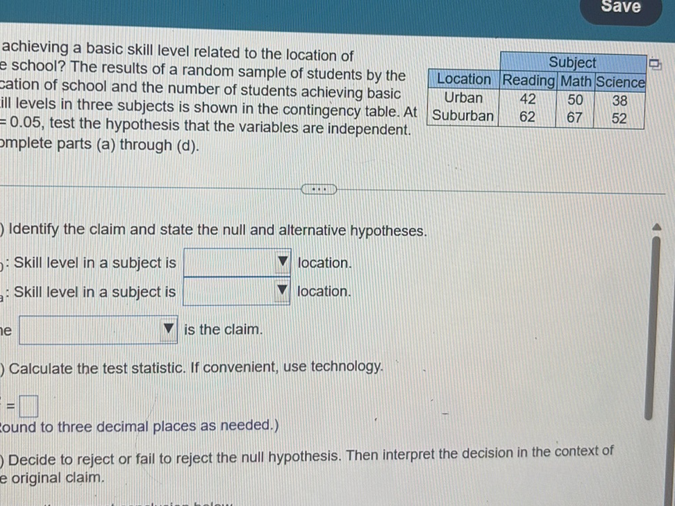 The results of a random sample of students | StudyX