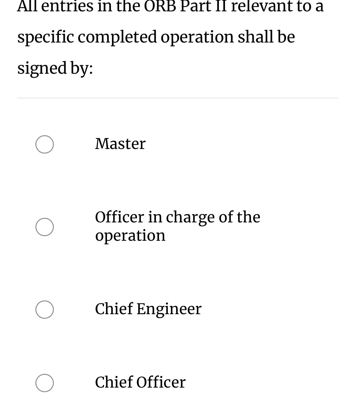 All entries in the ORB Part II relevant to a | StudyX