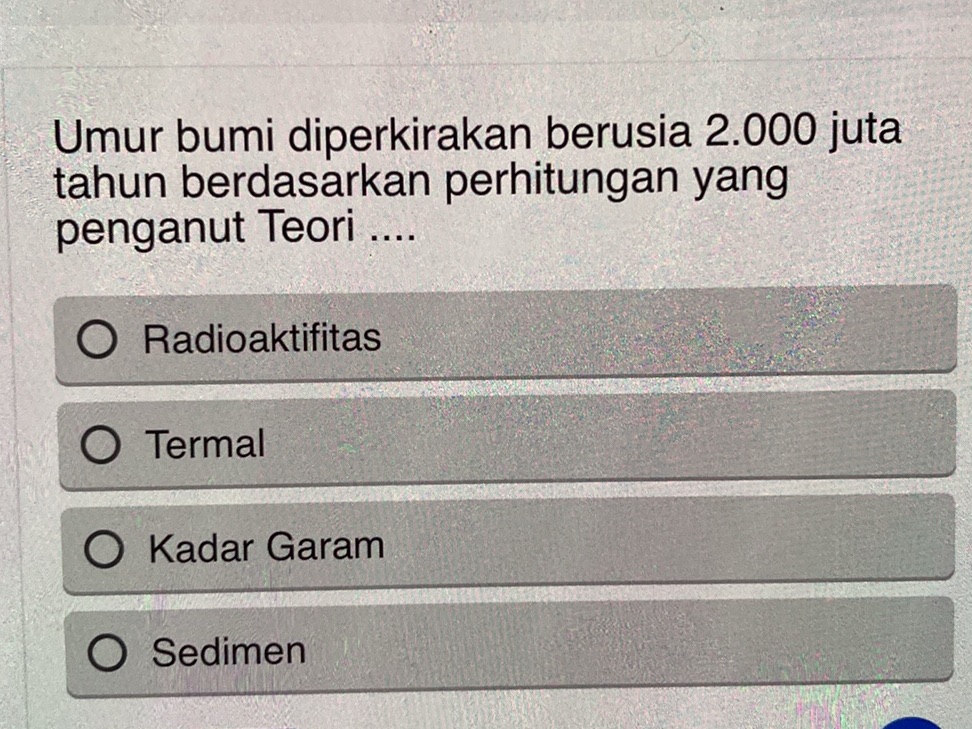 Umur bumi diperkirakan berusia 2.000 juta | StudyX